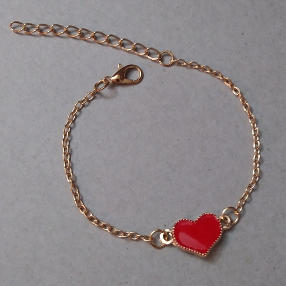 Jewelry | Pretty Red Heart Bracelet | Poshmark